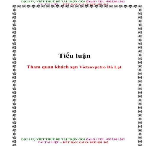 Phân Tích Chiến Lược Kinh Doanh Tại Khách Sạn Vietsovpetro Dalat.doc