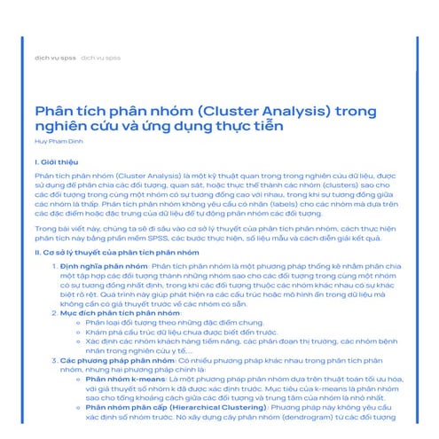 Phân tích phân nhóm (Cluster Analysis) trong nghiên cứu và ứng dụng thực tiễn – dịch vụ spss.pdf