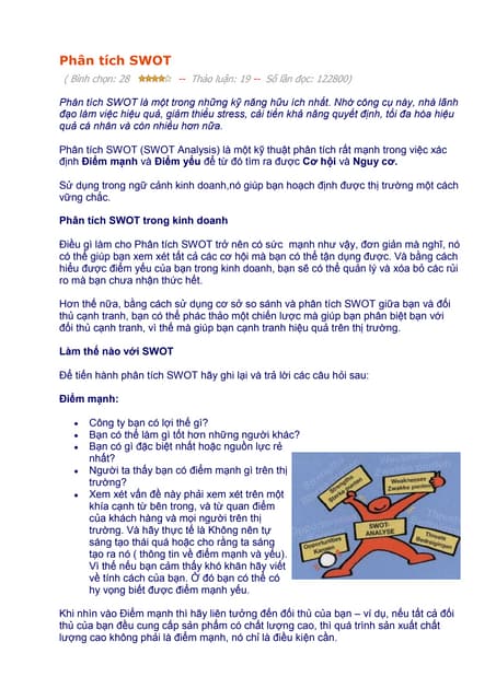 Mô hình phân tích swot | DOC