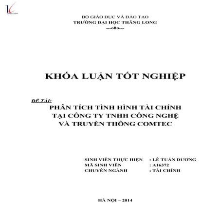 Phân tích tình hình tài chính tại Công ty TNHH Công nghệ và Truyền thông COMTEC.pdf