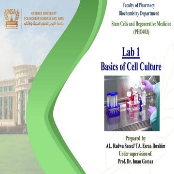 LABORATORY SETUP OF A CELL CULTURE LAB | PPTX