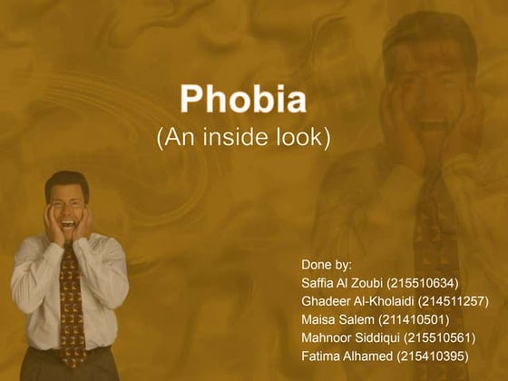 Phobia ( Psychologhy project) | PPTX