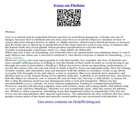 Phobia Essay | PDF