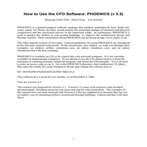 Phoenics tutorial | PDF