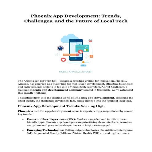 Phoenix App Development Trends, Challenges, and the Future of Local ...