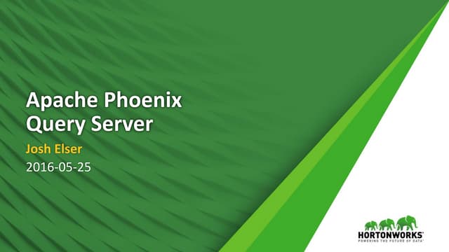 Apache Phoenix Query Server Phoenixcon2016 Ppt