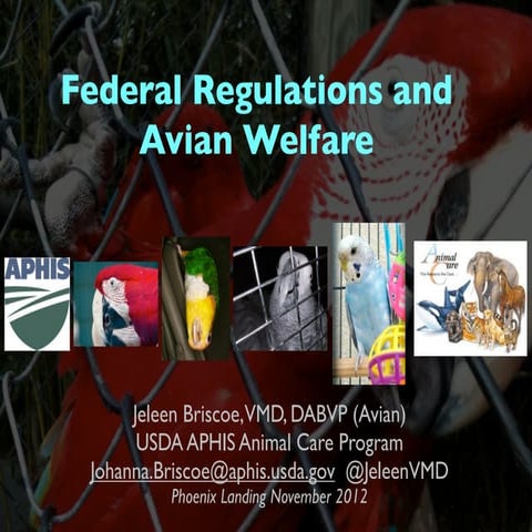 U.S. Federal Regulations and Avian Welfare | PPT