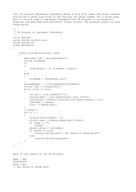 A c program of Phonebook application | DOCX | Operating Systems | Computer Software and Applications