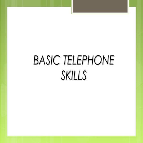 Phone conversation techniques | PPT