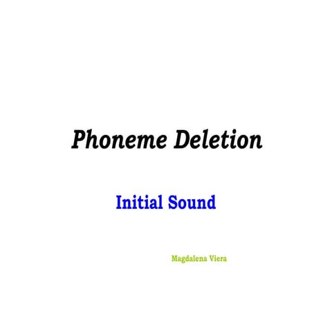 Phoneme Deletion | PPT