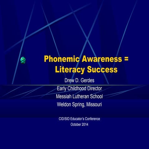 Phonemic awareness = Literacy success | PPT