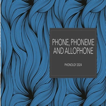 Phone phoneme and allophone. Explaining the concepts pdf. | PDF