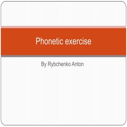 Phonetic exercise | PPTX