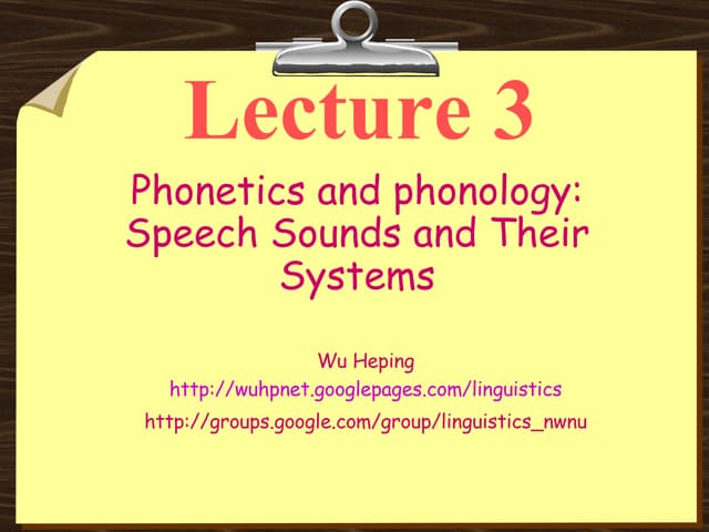 Introduction to phonetics