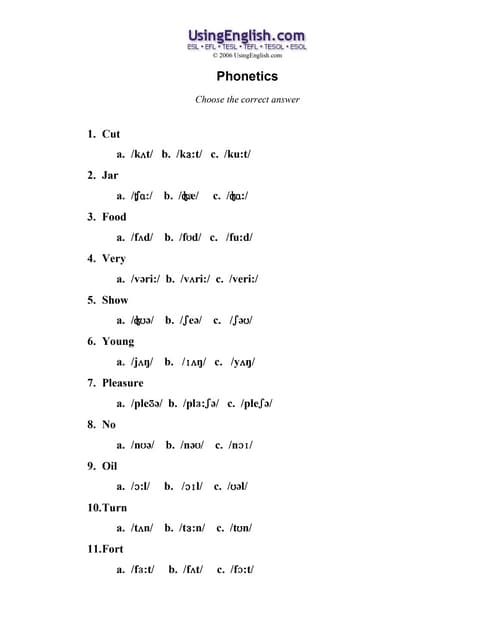 Phonetic exercise | PPTX