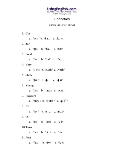 Phonetics exercise-1 | PDF