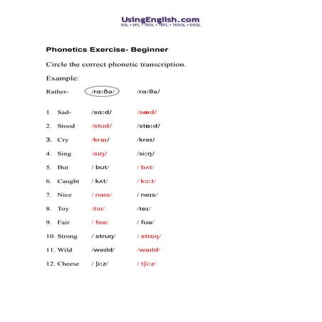 Phonetics exercise-2-answers | PDF