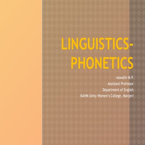 Introduction to linguistics | PPSX