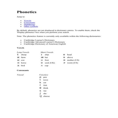 Phonetics symbols (1) | PDF