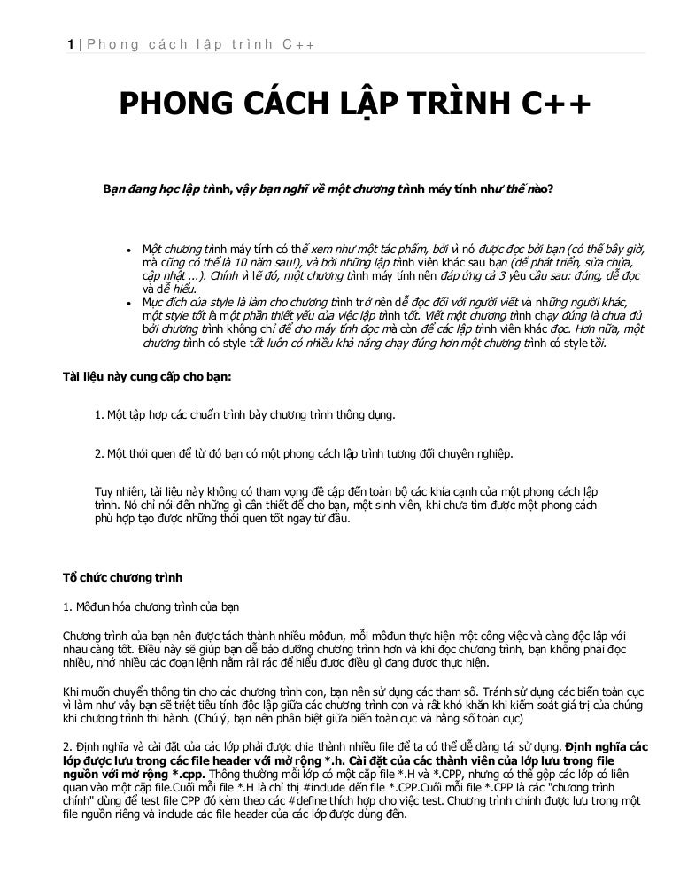 Phong cach lap trinh c++