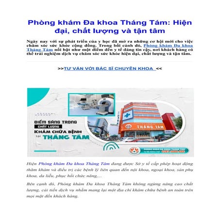Phong kham Thang Tam - hien dai, chat luong va uy tin | PDF