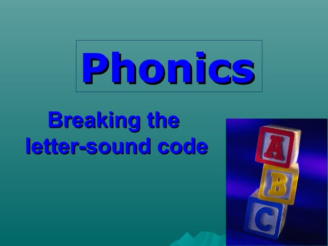 Phonics power point | PPTX | Homework and Study | Education