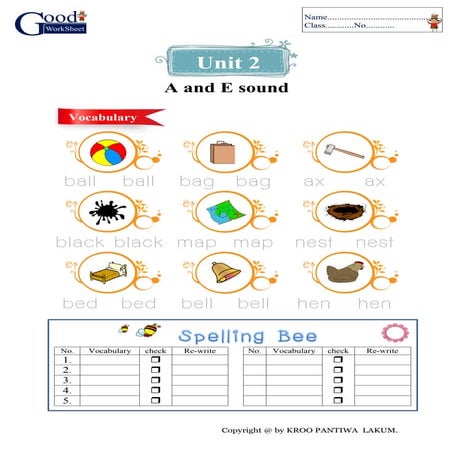 Phonics 2 a and e sound | PDF