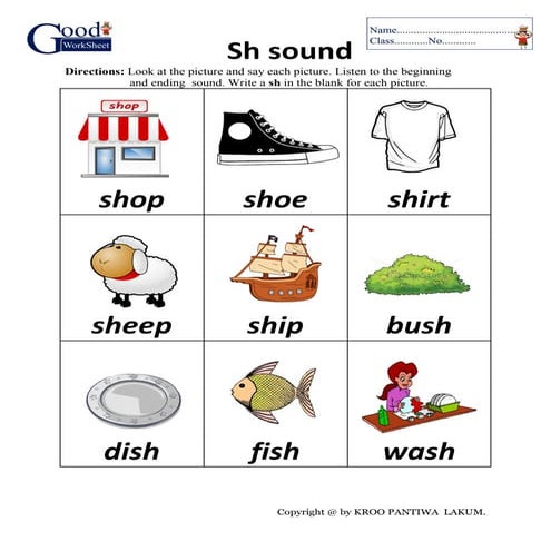 Phonics sh sound1 | PDF