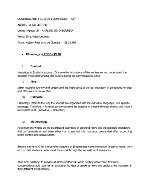 Phonetics Lecturer S Lesson Plan Ppt Games And Puzzles Hobbies