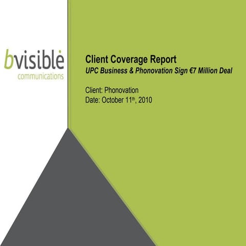 Client Coverage: Phonovation & UPC Deal | PPT