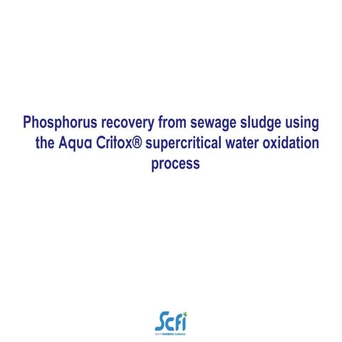 Phosphorous Recovery From Sewage Sludge Using Aqua Critox Super ...