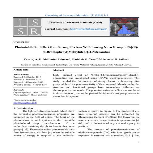 Photo-inhibition Effect from Strong Electron Withdrawing Nitro Group in ...
