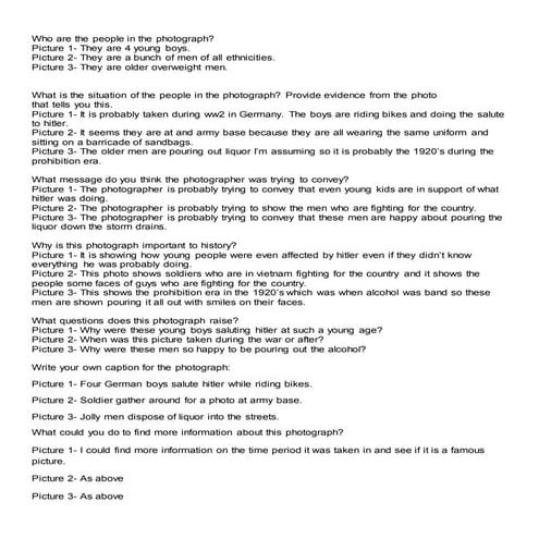 Picture analysis questions and answers | DOCX