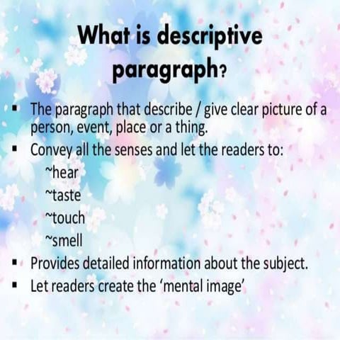 Descriptive Writing / Paragraph | PPT