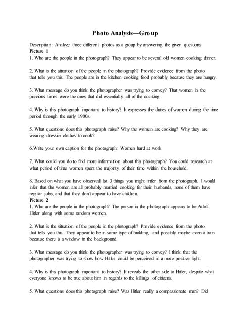 Picture analysis form | PDF