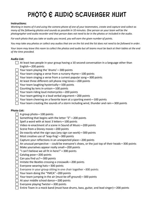 Human Scavenger Hunt Icebreaker | DOCX | Education