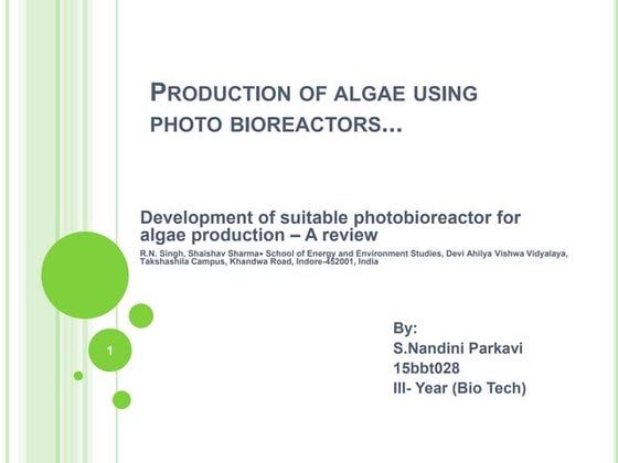 Bioprospecting of Microalgae for Bioactive secondary Metabolites | PPT