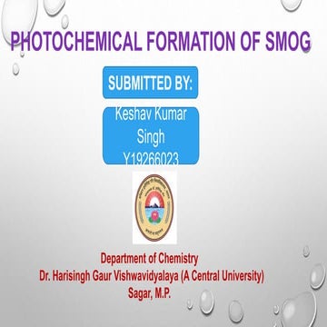 Photochemical formation of smog | PPTX