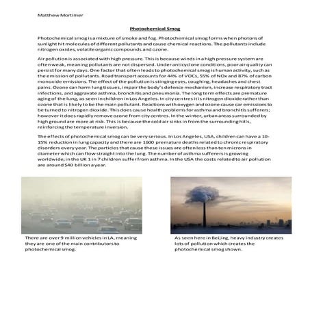 Photochemical Smog | DOCX
