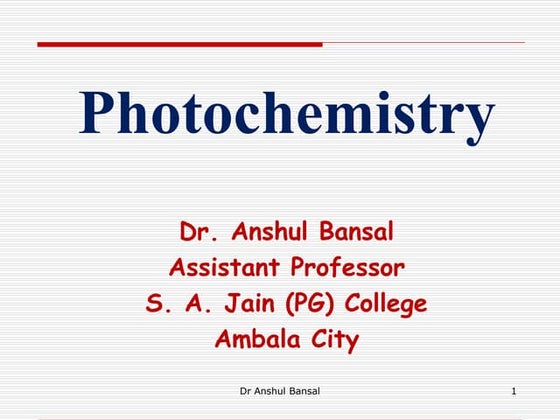 Photochemistry | DOCX | Chemistry | Science