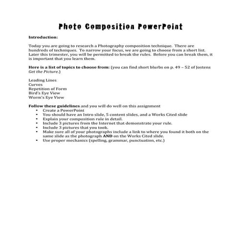 Photo Composition PowerPoint | PDF