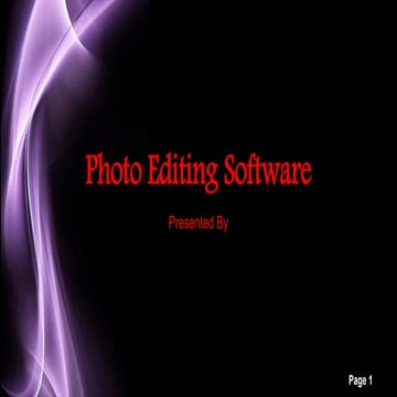 Photo editing software | PPTX
