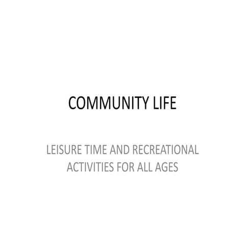 Photo essay community life dept | PPTX
