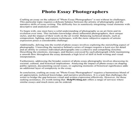 Photo Essay Photographers. Meharry Medical College | PDF