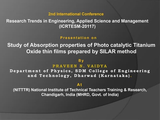 Photocatalyst Principle and Application | PPT