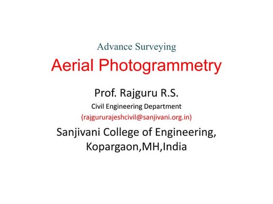 Photogrammetry -Types of Photographs | PPT