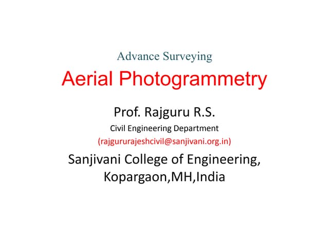 Aerial photogrammetry 05 | PPTX