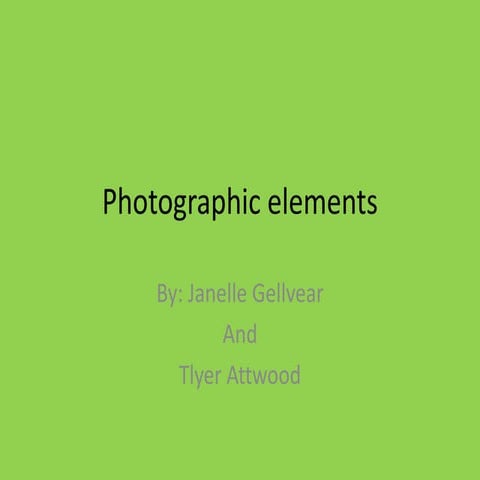 Photographic elements | PPTX