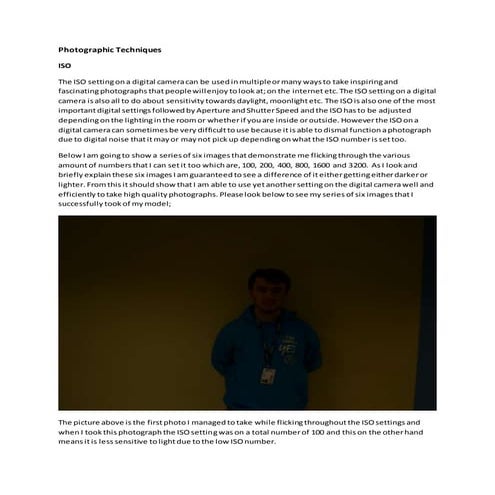 Photographic Techniques - ISO | DOCX