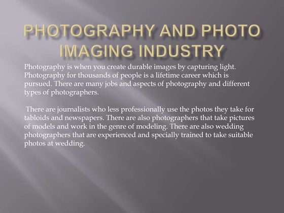 Photography and phot imaging | PPT